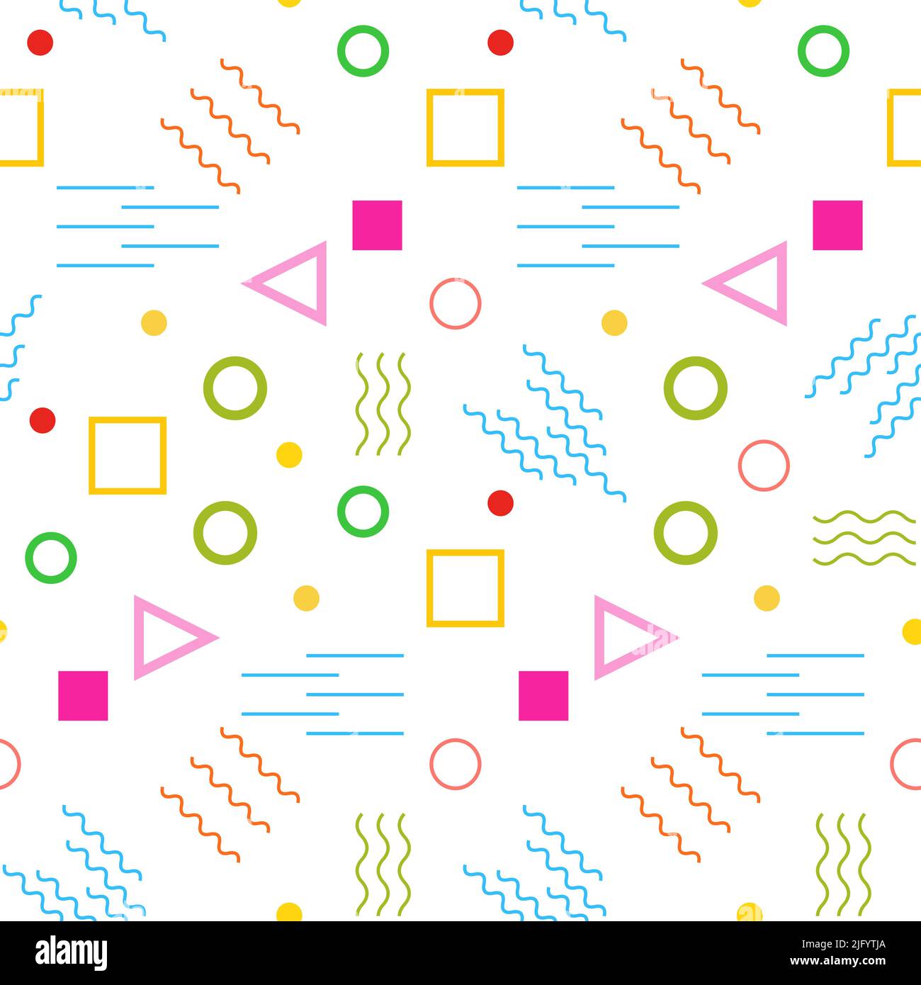Geometric Shape Seamless Pattern Memphis Style Vector Art Illustration ...