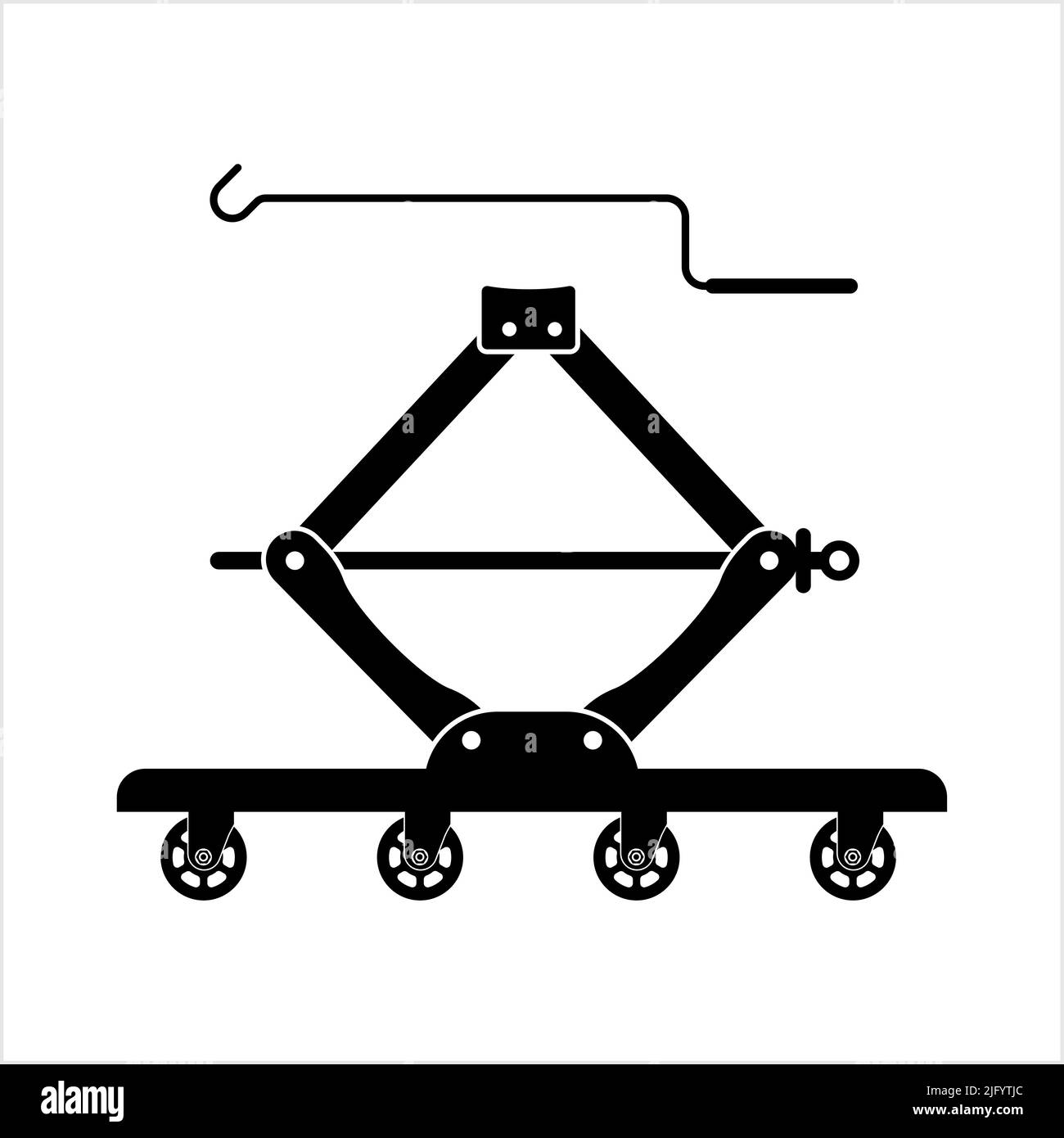 Car Jack Icon, Mechanical Jack Icon Vector Art Illustration Stock ...