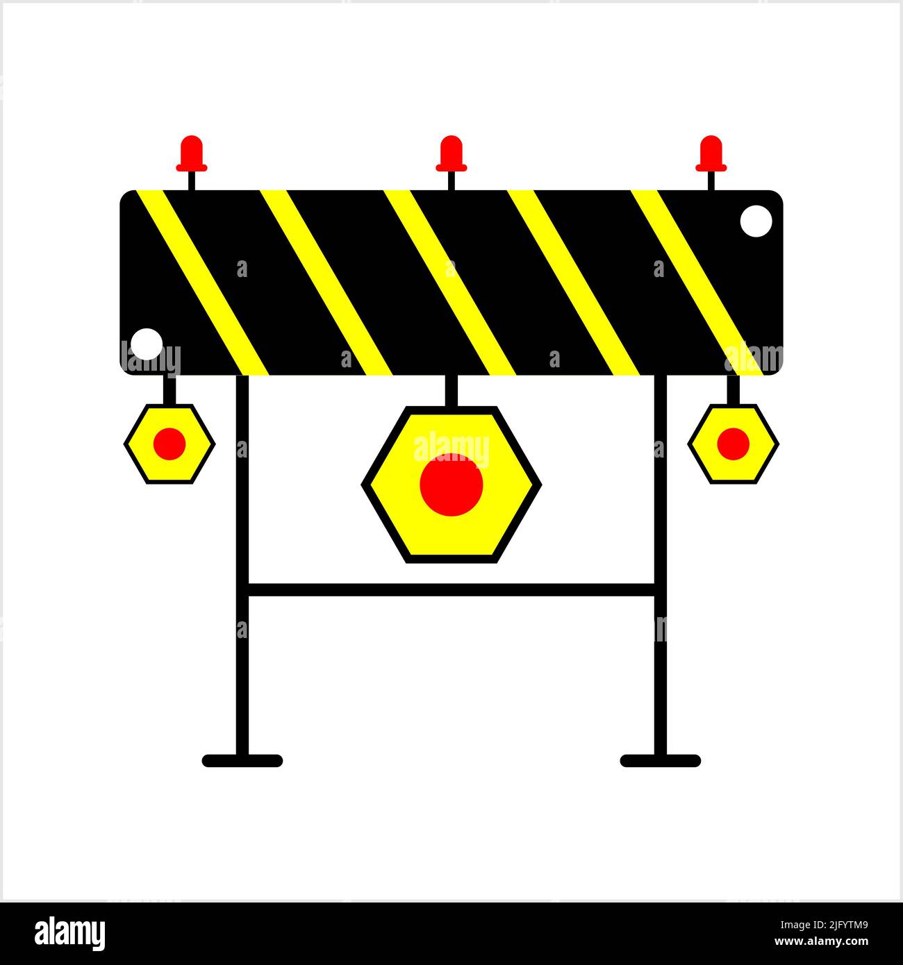 Construction Barrier Icon, Roadblock Barrier Icon Vector Art ...