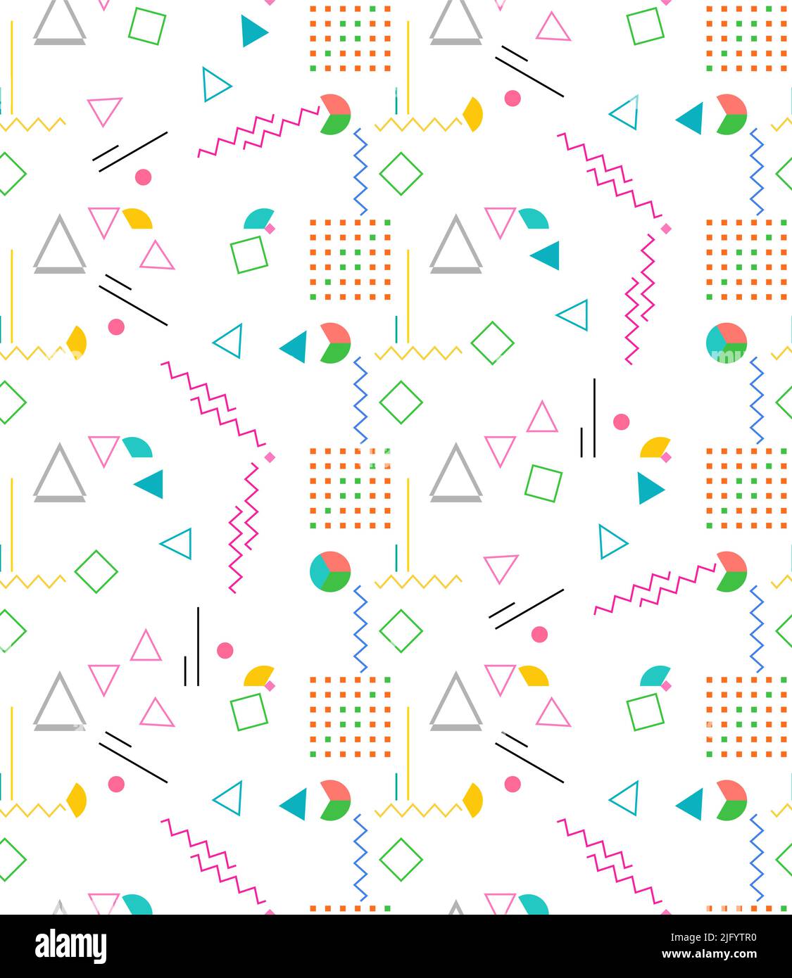 Geometric Shape Seamless Pattern Memphis Style Vector Art Illustration ...