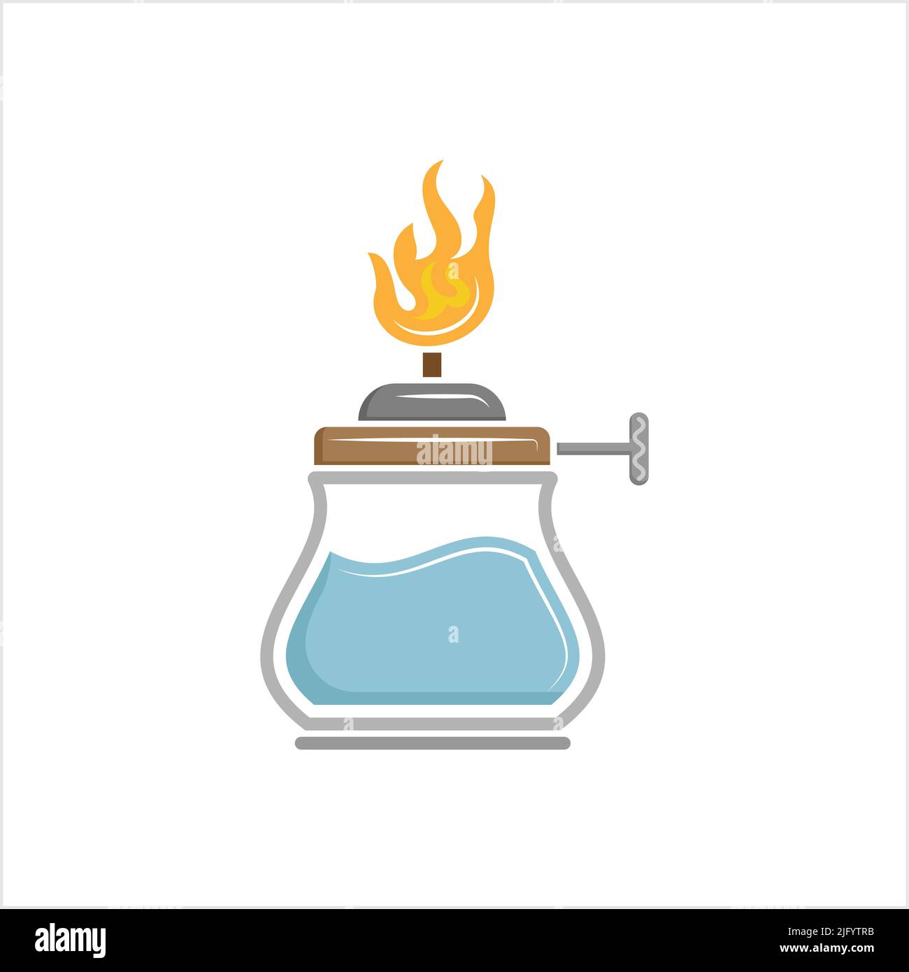 Spirit Lamp Icon, Laboratory Burner, Alcohol Lamp Vector Art ...