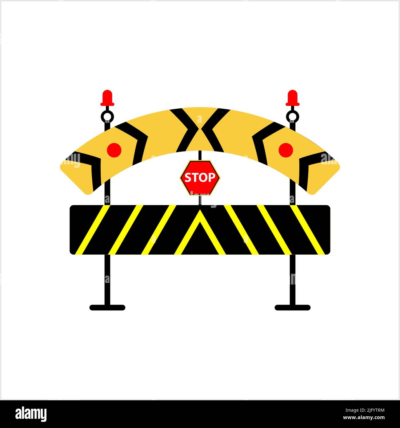 Construction Barrier Icon, Roadblock Barrier Icon Vector Art ...