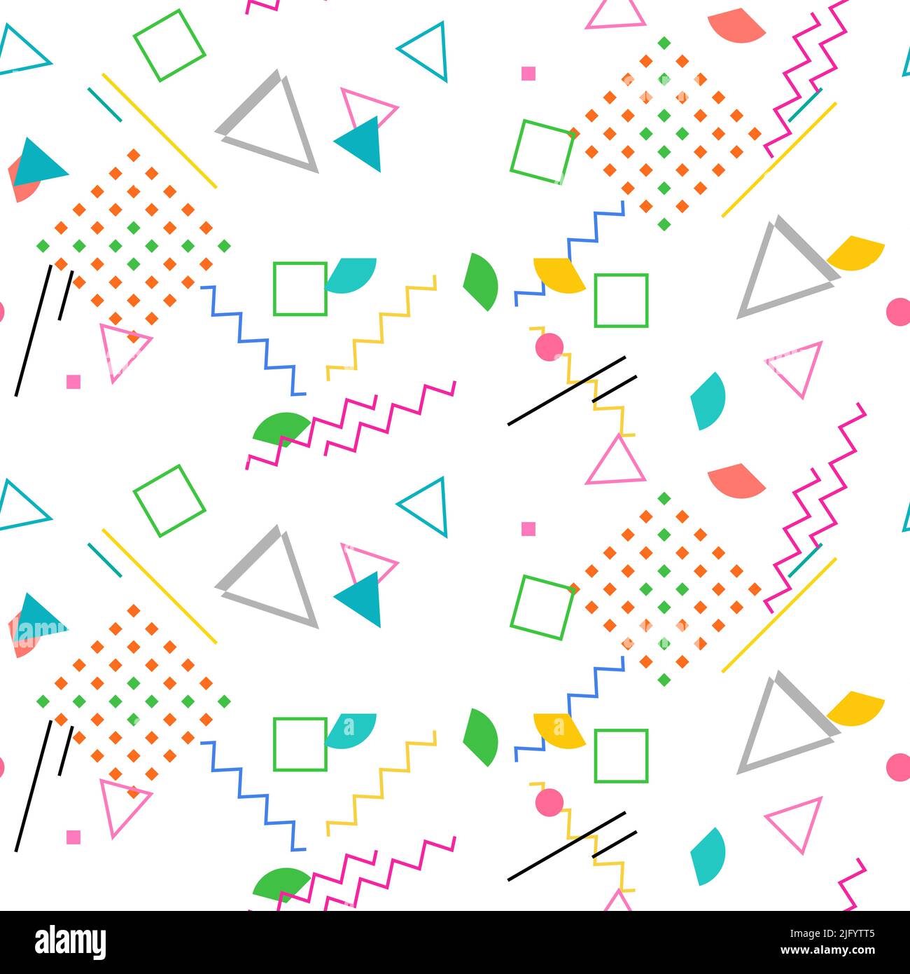 Geometric Shape Seamless Pattern Memphis Style Vector Art Illustration ...