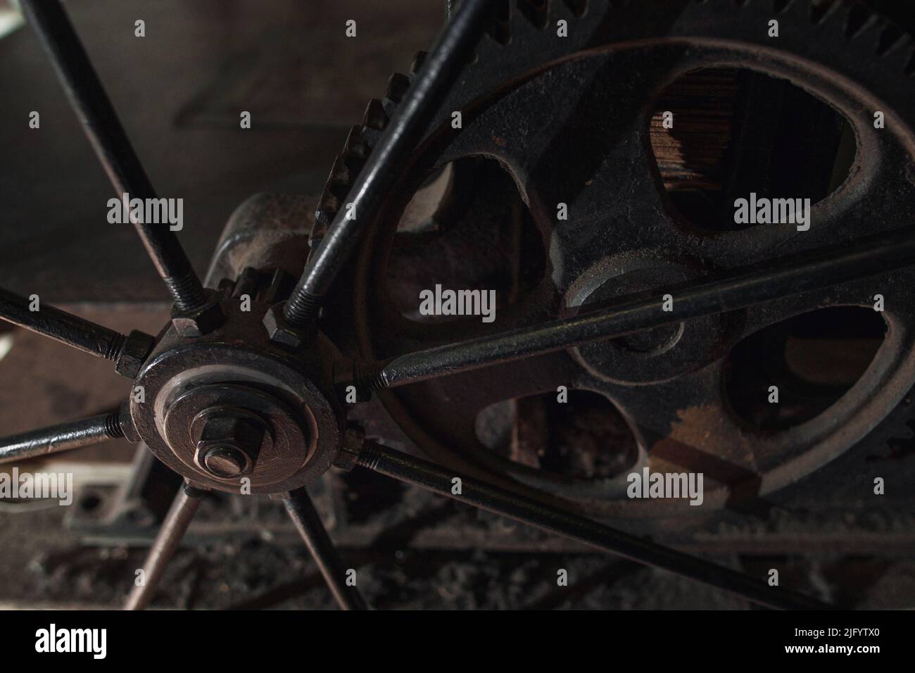 Old rusty metal gear, close-up Stock Photo - Alamy