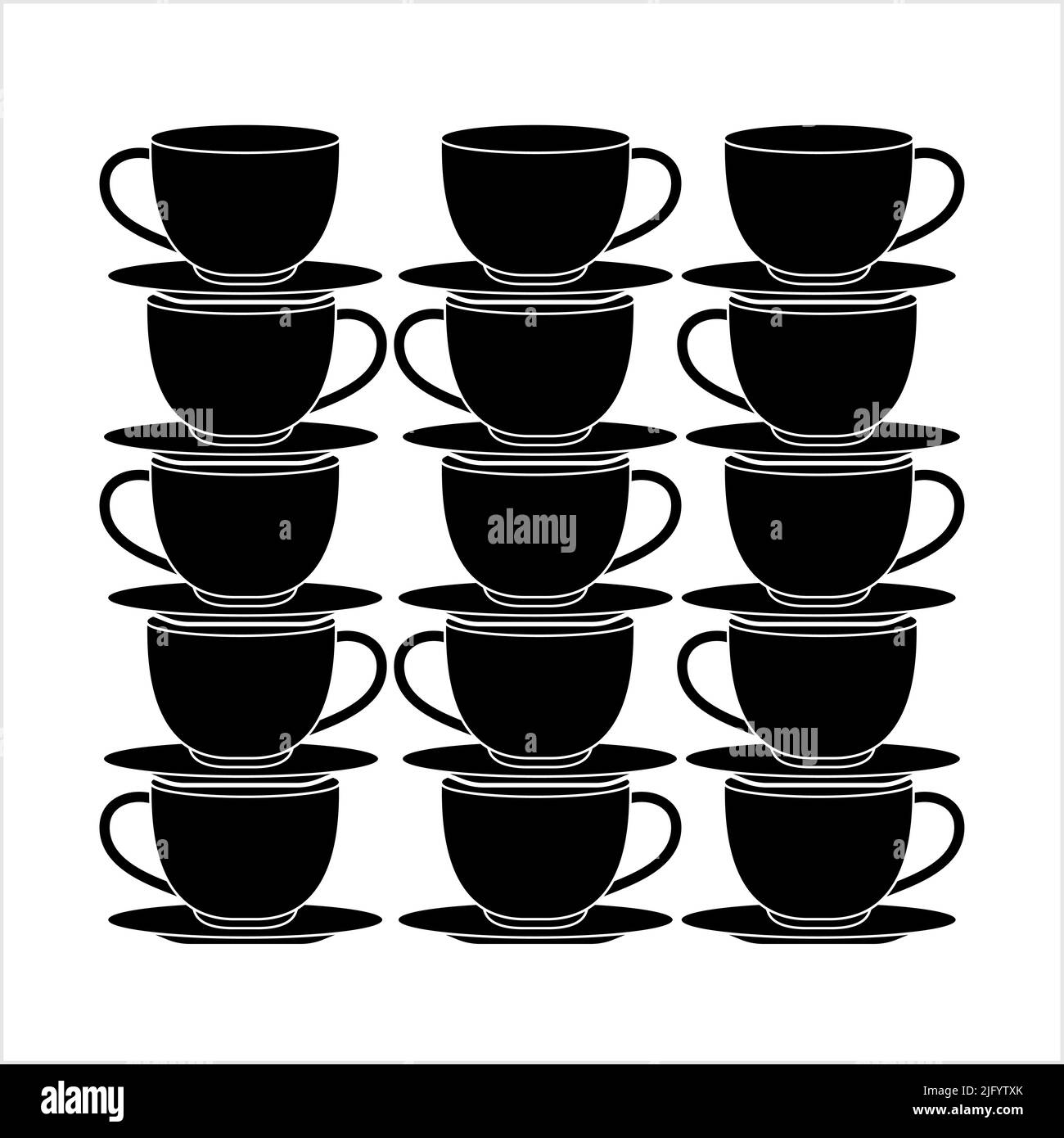 Stack Tea Coffee Cups Icon, Cup Stacking Vector Art Illustration Stock ...