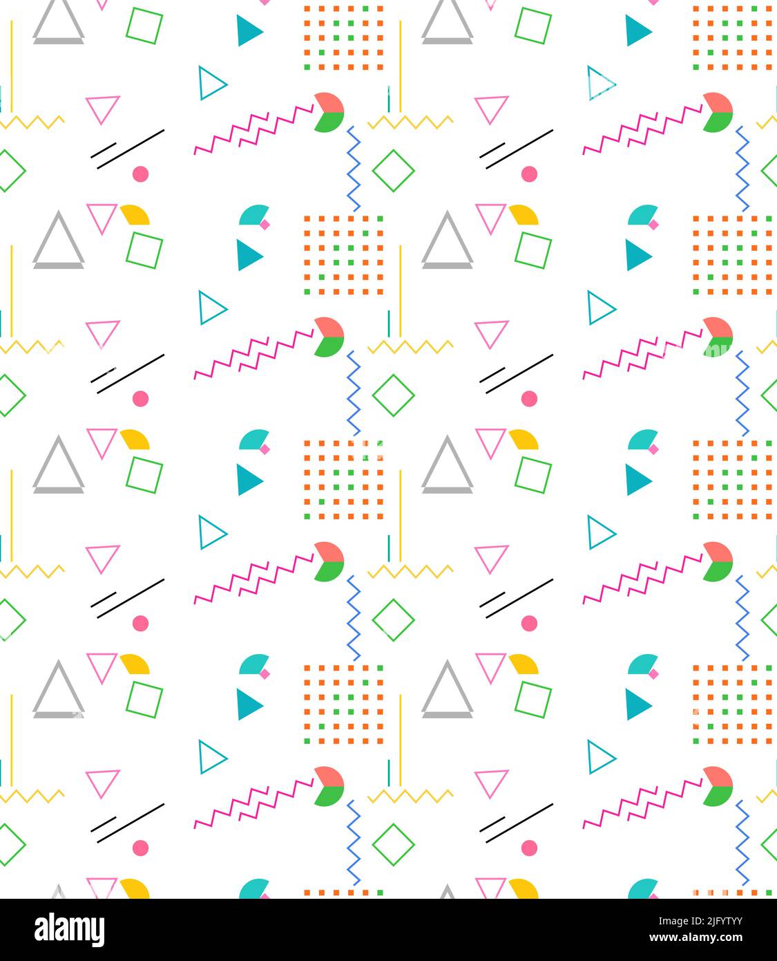 Geometric Shape Seamless Pattern Memphis Style Vector Art Illustration ...