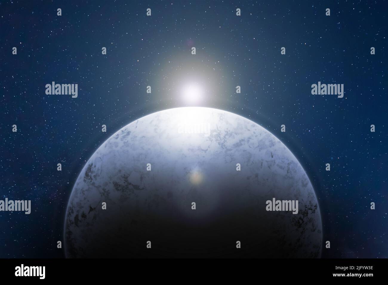 A new potentially habitable icy exoplanet with craters and an ...
