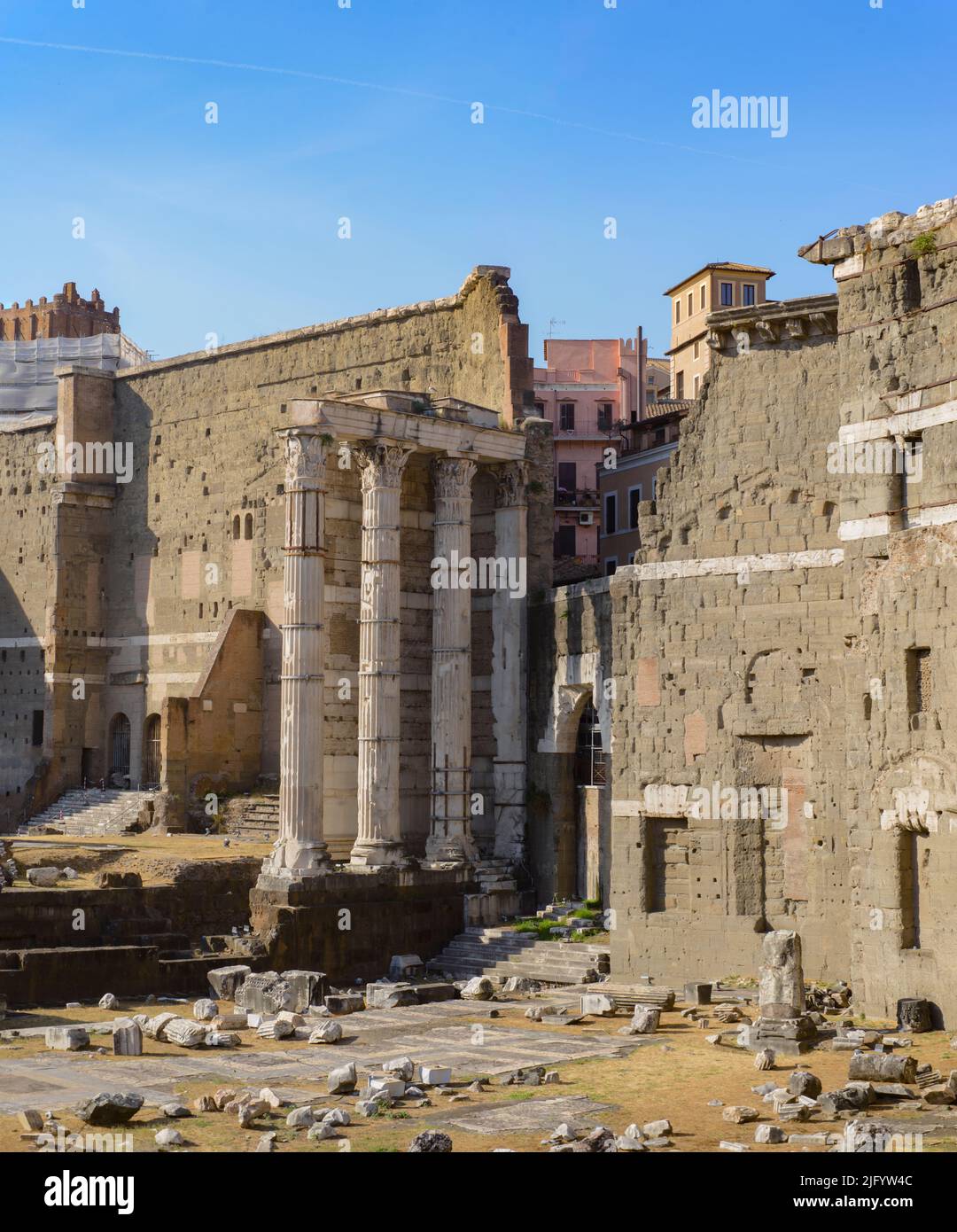 The ancient Forum of Augustus: the imperial square of Rome Stock Photo ...