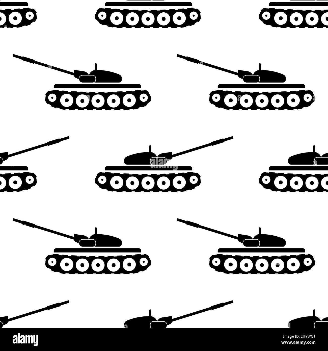 Battle Tank Icon Seamless Pattern, Armoured Fighting Vehicle Vector Art ...