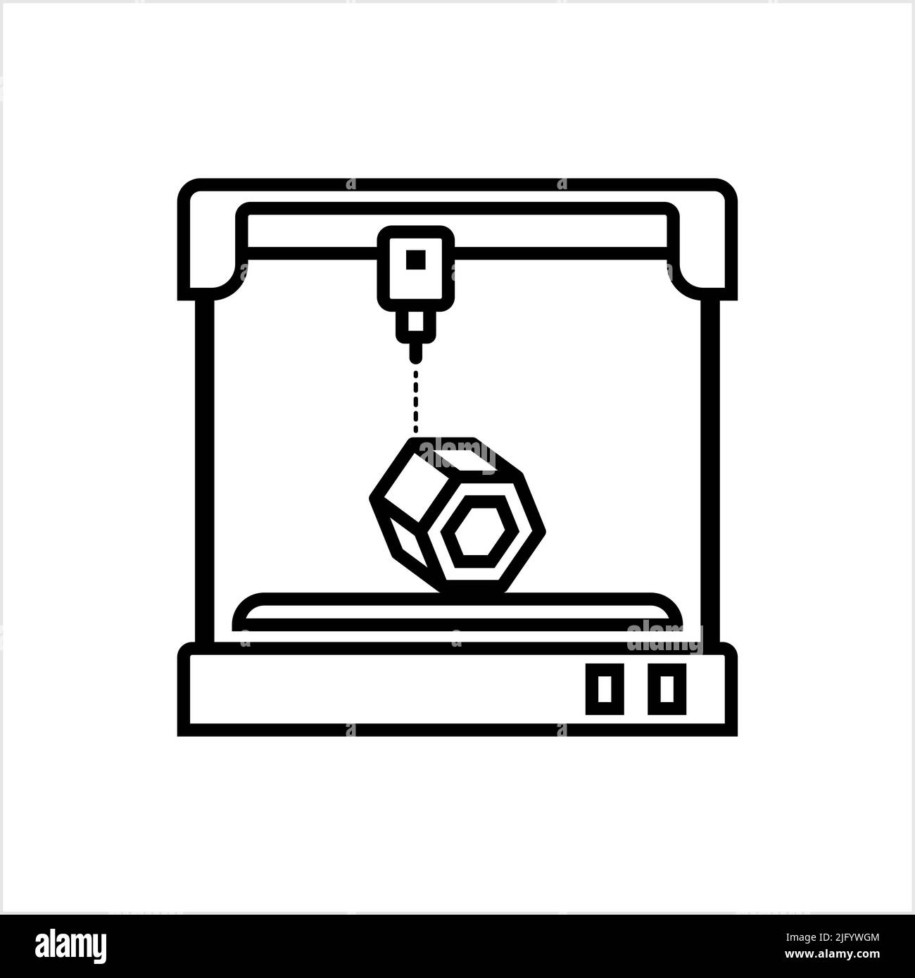3d Printer Icon, 3 Printing Icon Vector Art Illustration Stock Vector ...