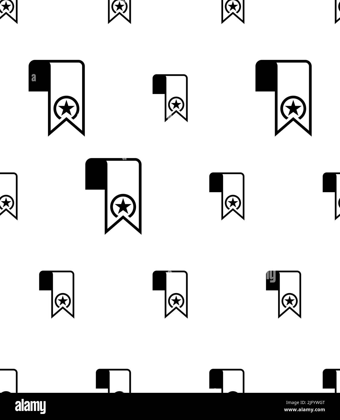 Bookmark Icon Seamless Pattern, Page Mark, Current Page Marker Vector ...