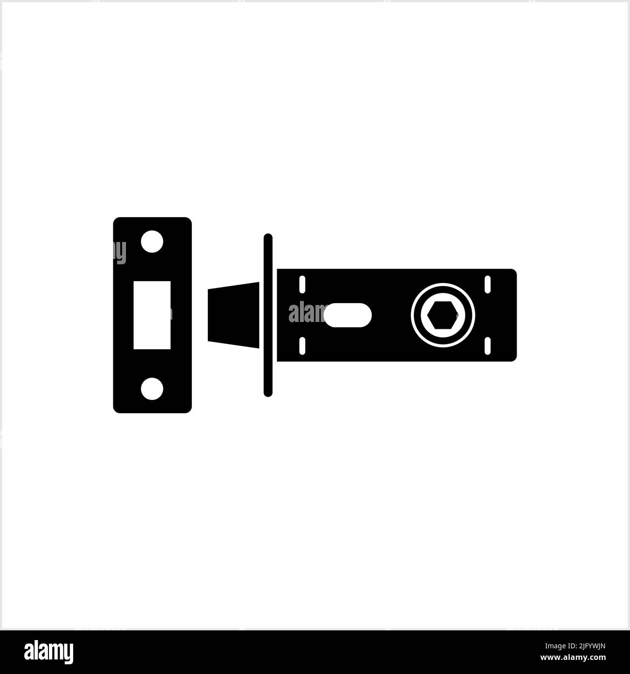 Door Lock Icon, Door Latch Vector Art Illustration Stock Vector Image ...