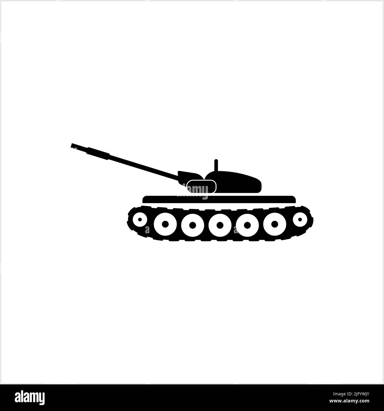 Battle Tank Icon, Armoured Fighting Vehicle Vector Art Illustration ...