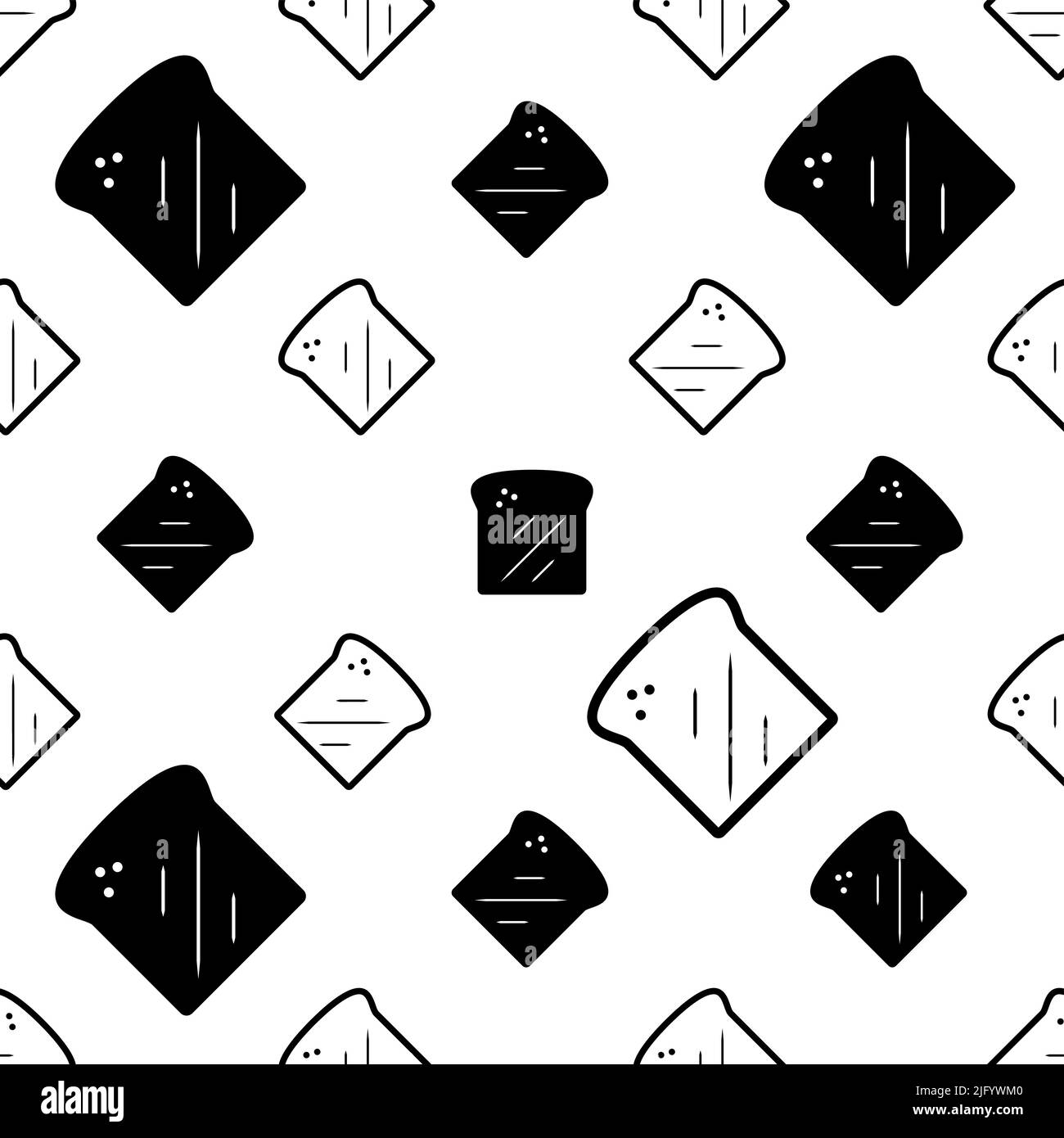 Bread Toast Icon Seamless Pattern, Toast Icon, Loaf Slice Icon Vector ...