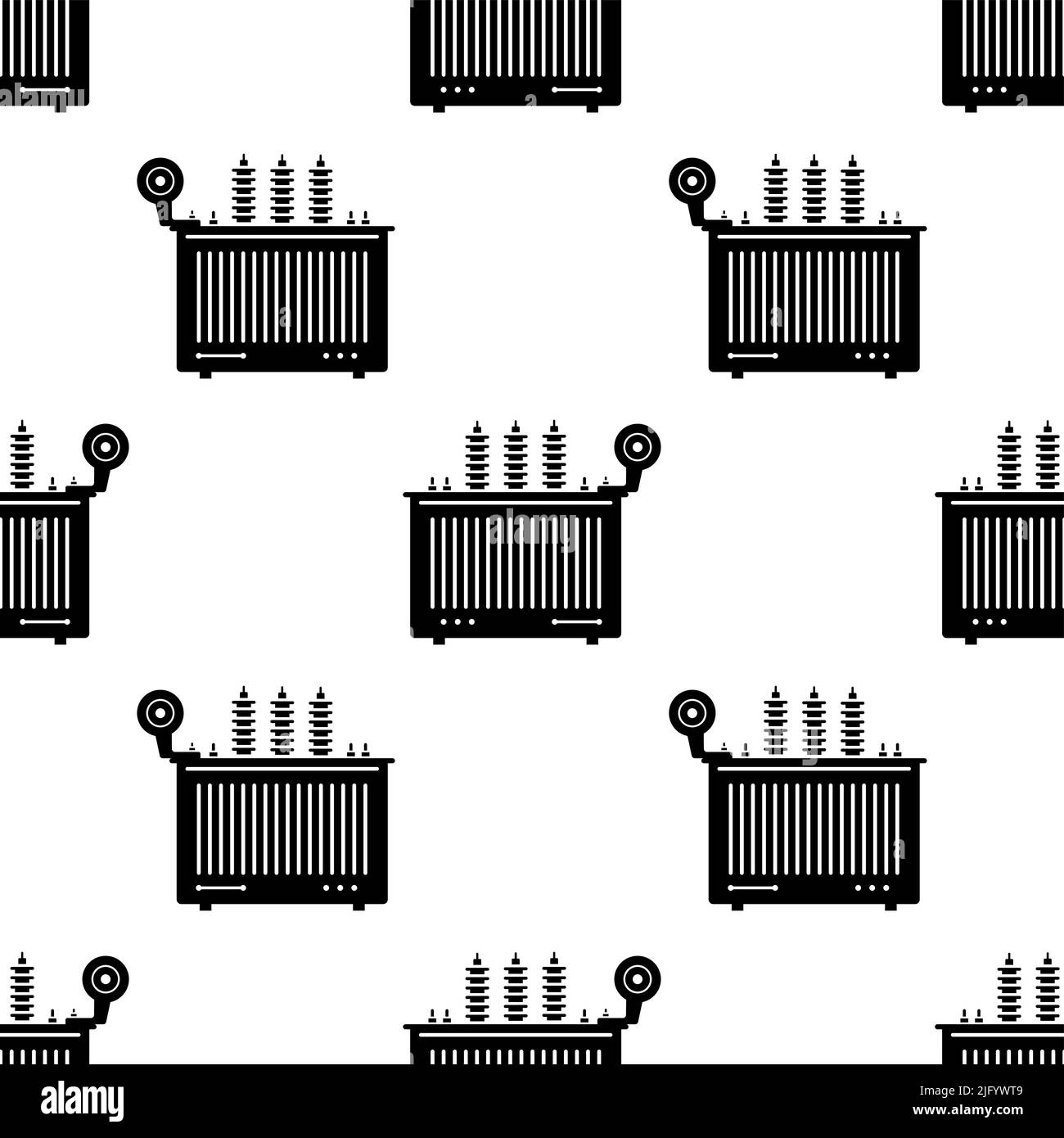 Electric Transformer Icon Seamless Pattern, Device Used To Increase Or ...