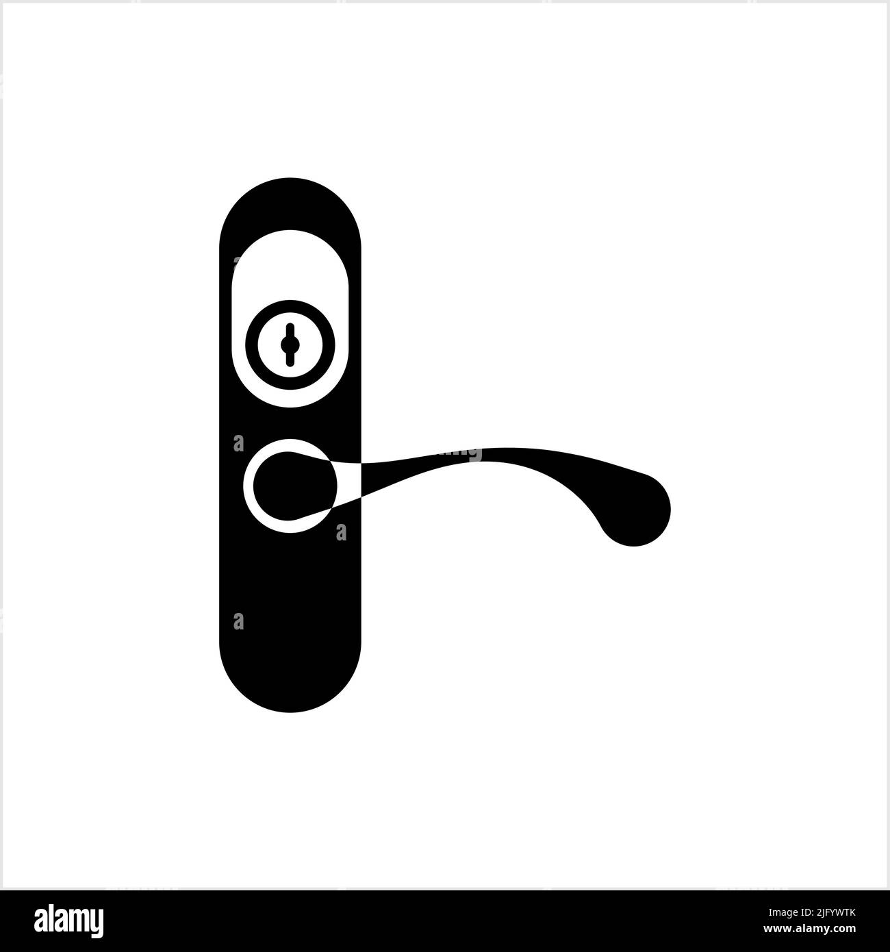 Door Lock Icon, Door Latch Vector Art Illustration Stock Vector Image ...