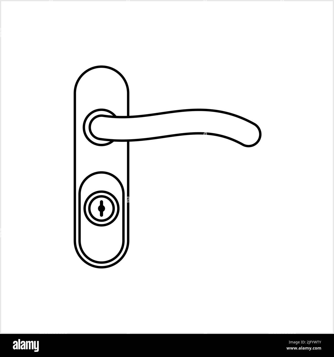 Door Lock Icon, Door Latch Vector Art Illustration Stock Vector Image ...