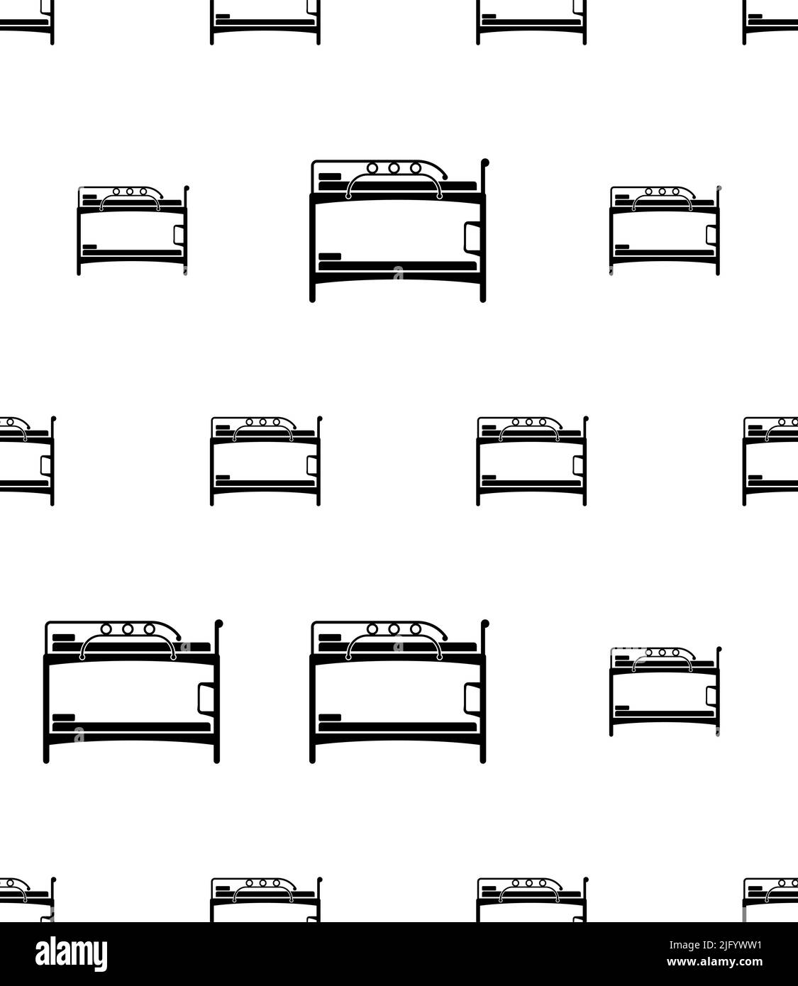 Bunk Bed Icon Seamless Pattern, Two Bed Frame Stacked On Top Of Another ...