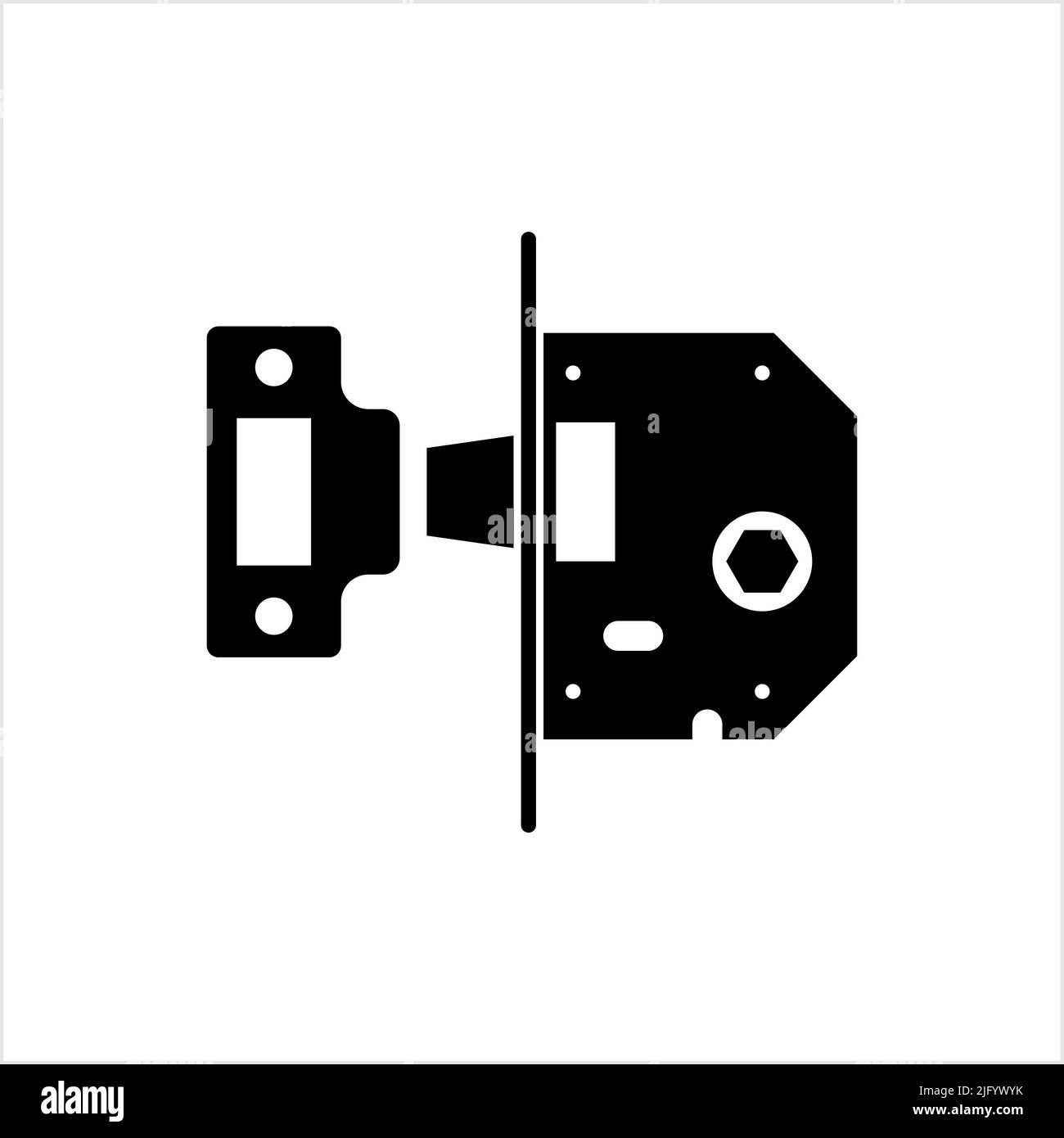 Door Lock Icon, Door Latch Vector Art Illustration Stock Vector Image ...