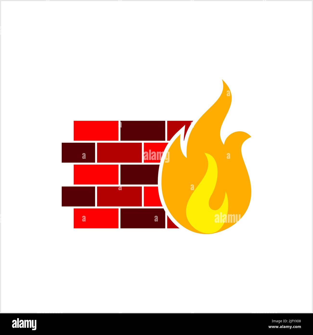 Firewall Icon, Internet Protection System Icon Vector Art Illustration ...