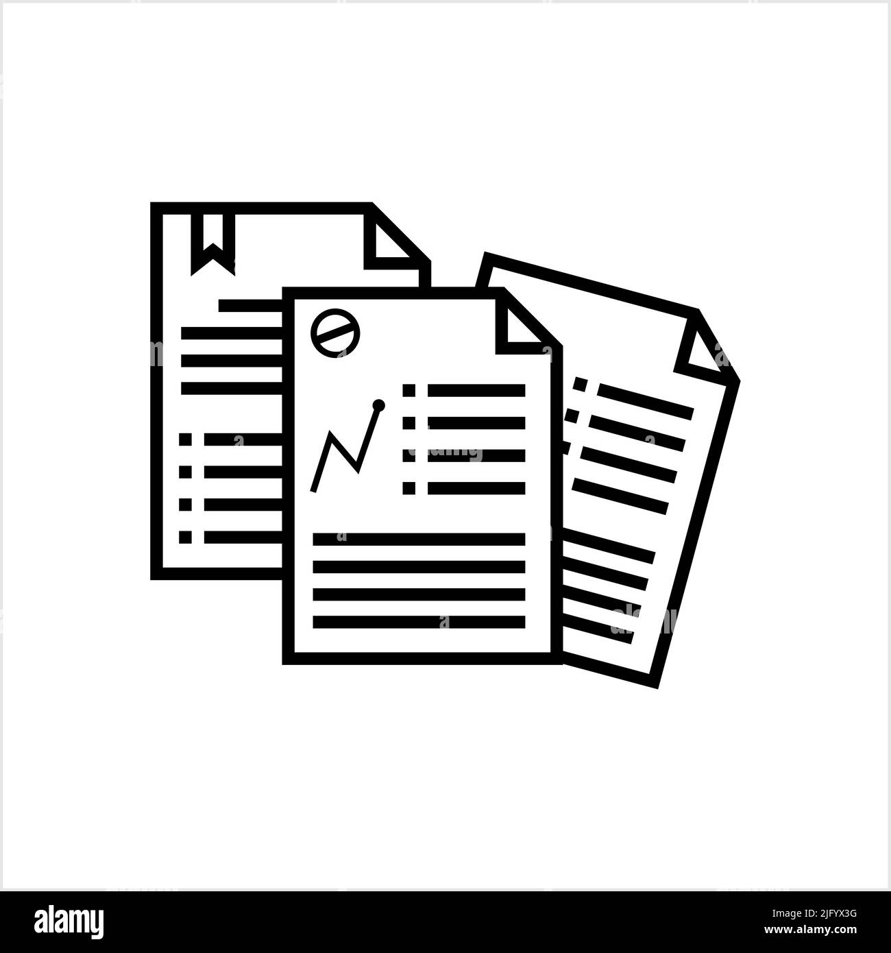 Dossier Icon, Collection Of Papers Vector Art Illustration Stock Vector ...