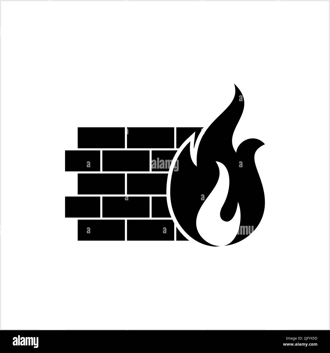 Firewall Icon, Internet Protection System Icon Vector Art Illustration ...