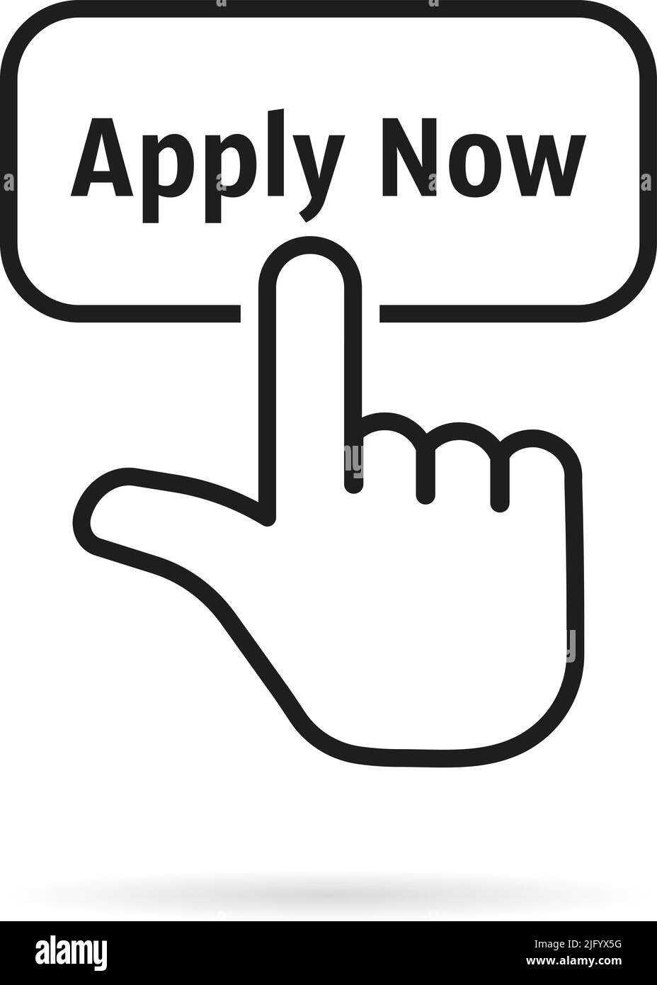 linear hand with black apply now button Stock Vector Image & Art - Alamy