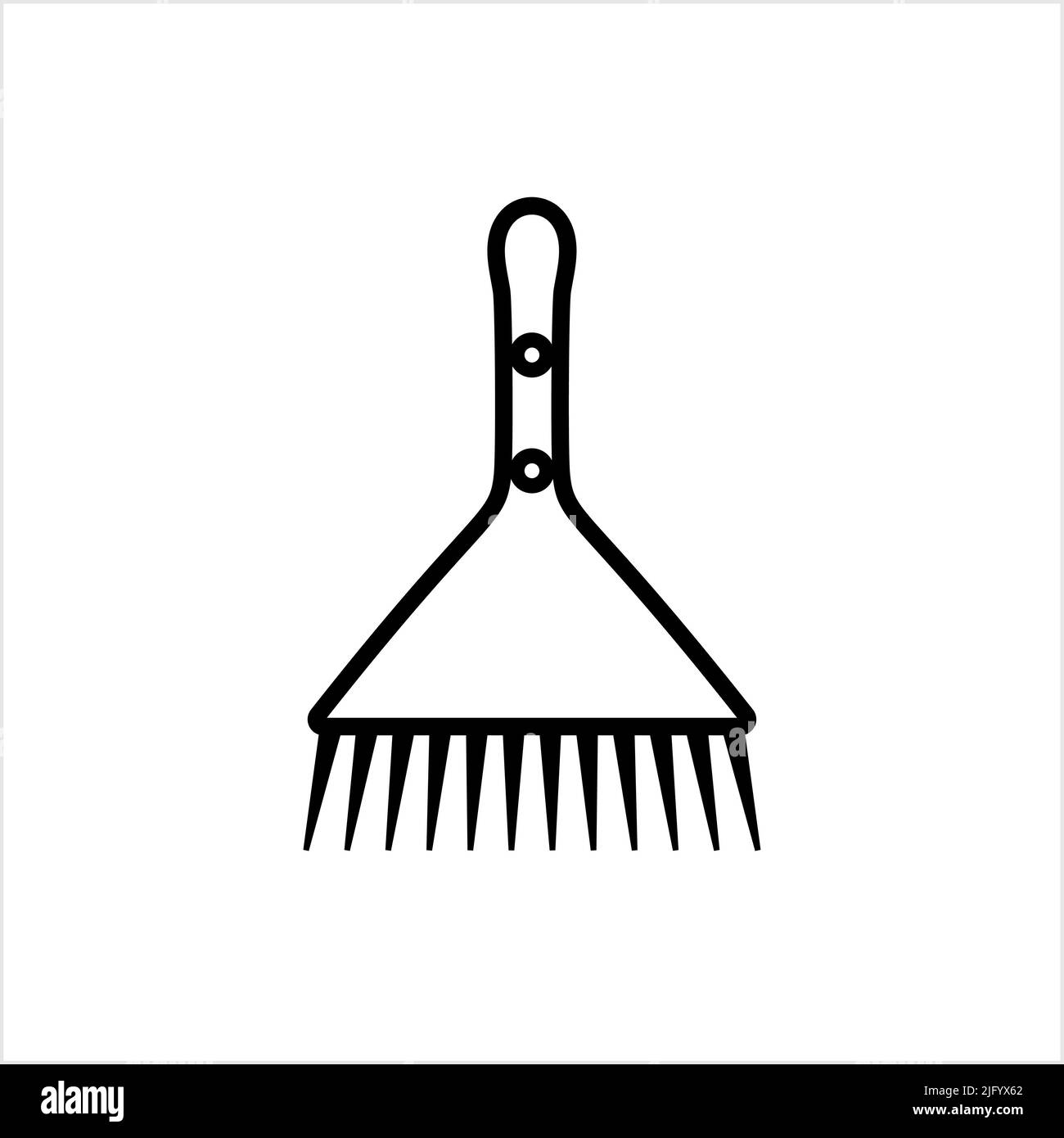 Hand Rake Icon, Rake Tool Icon Vector Art Illustration Stock Vector ...
