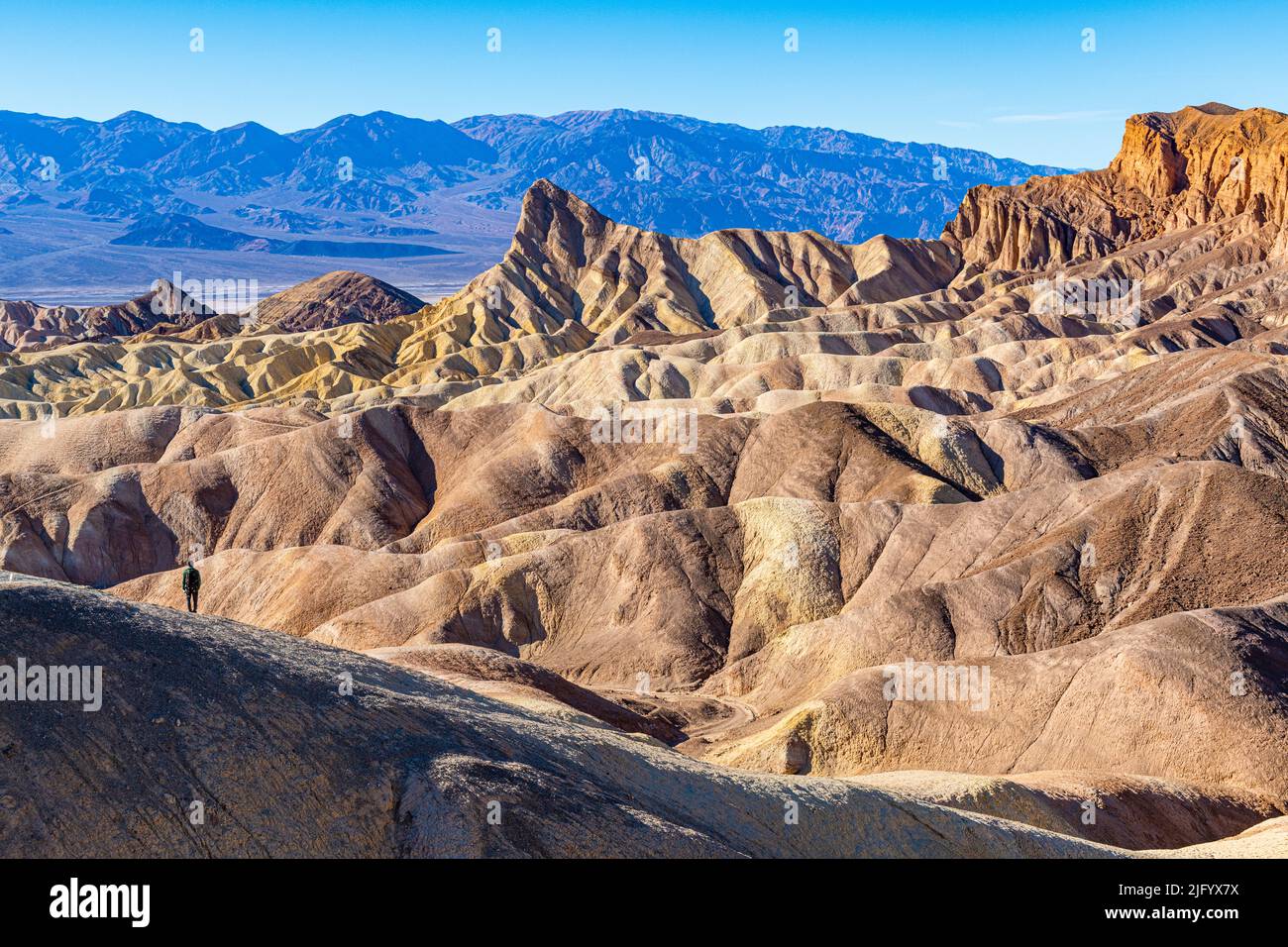 Colourful sandstone formations, Zabriskie Point, Death Valley ...
