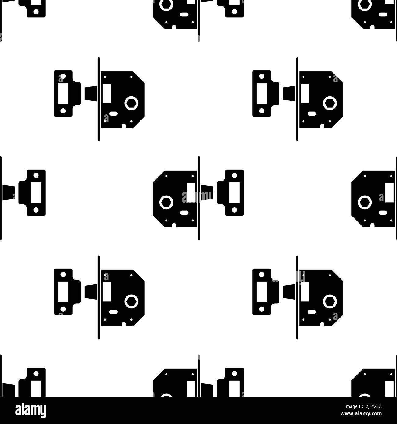 Door Lock Icon Seamless Pattern, Door Latch Vector Art Illustration ...