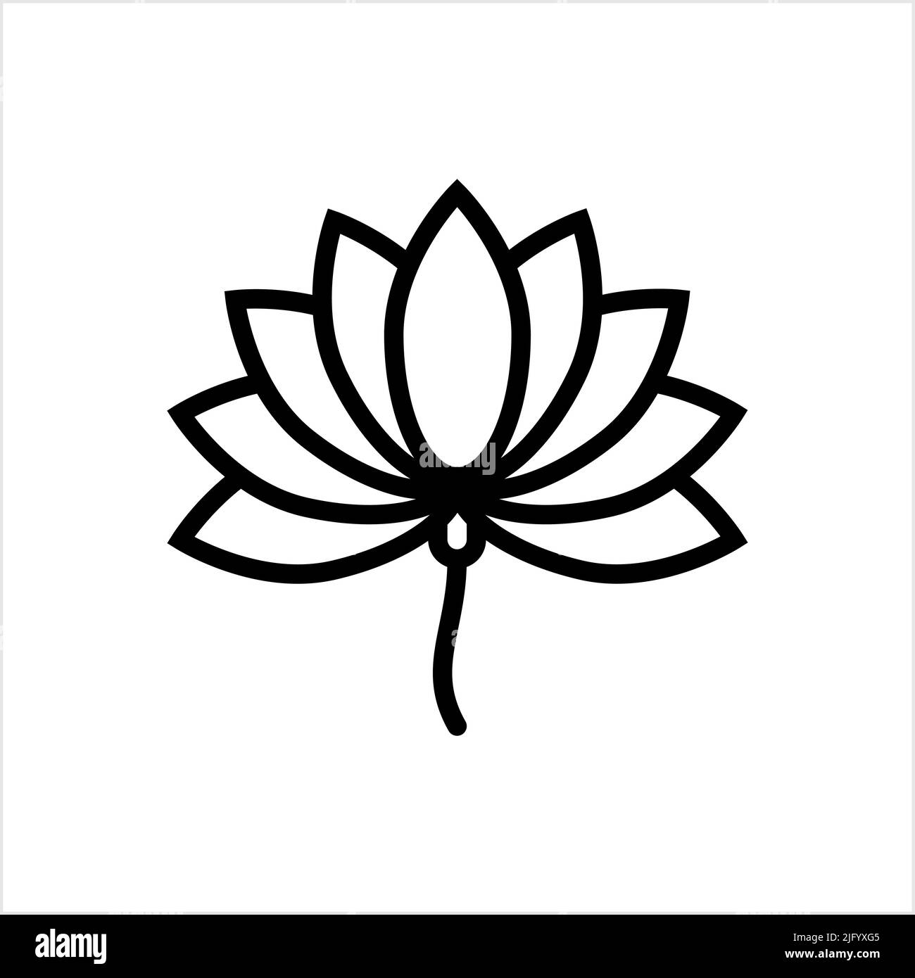 Lotus Flower Icon, Divine Flower Vector Art Illustration Stock Vector ...