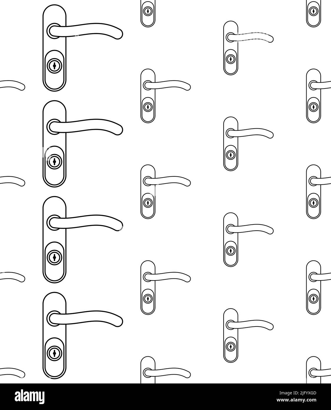 Door Lock Icon Seamless Pattern, Door Latch Vector Art Illustration ...