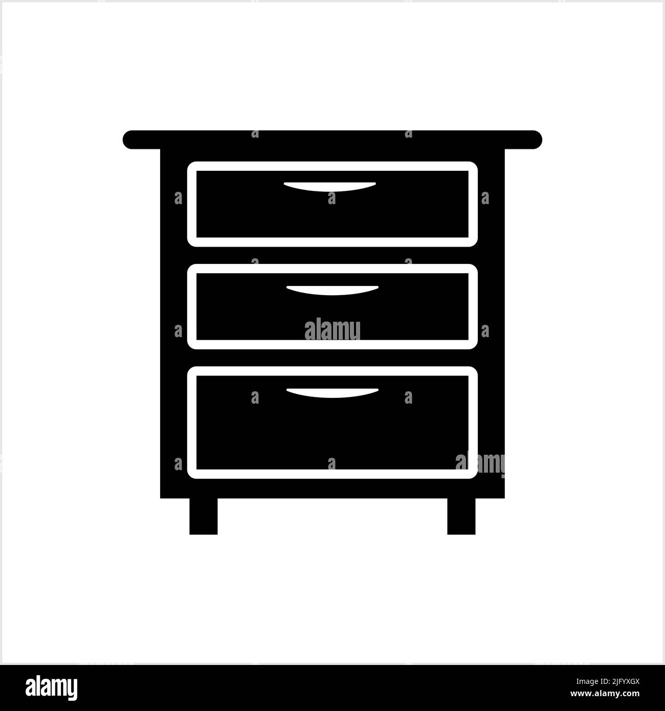 Dresser Icon, Drawers Icon, Sliding Drawer Vector Art Illustration ...