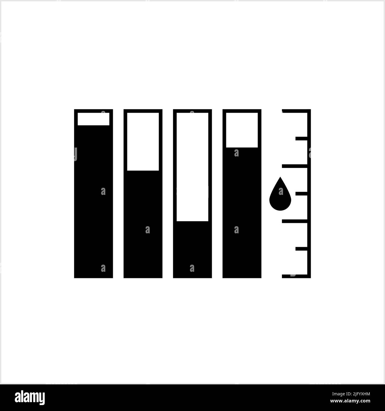 Ink Level Icon, Liquid Level Icon Vector Art Illustration Stock Vector ...