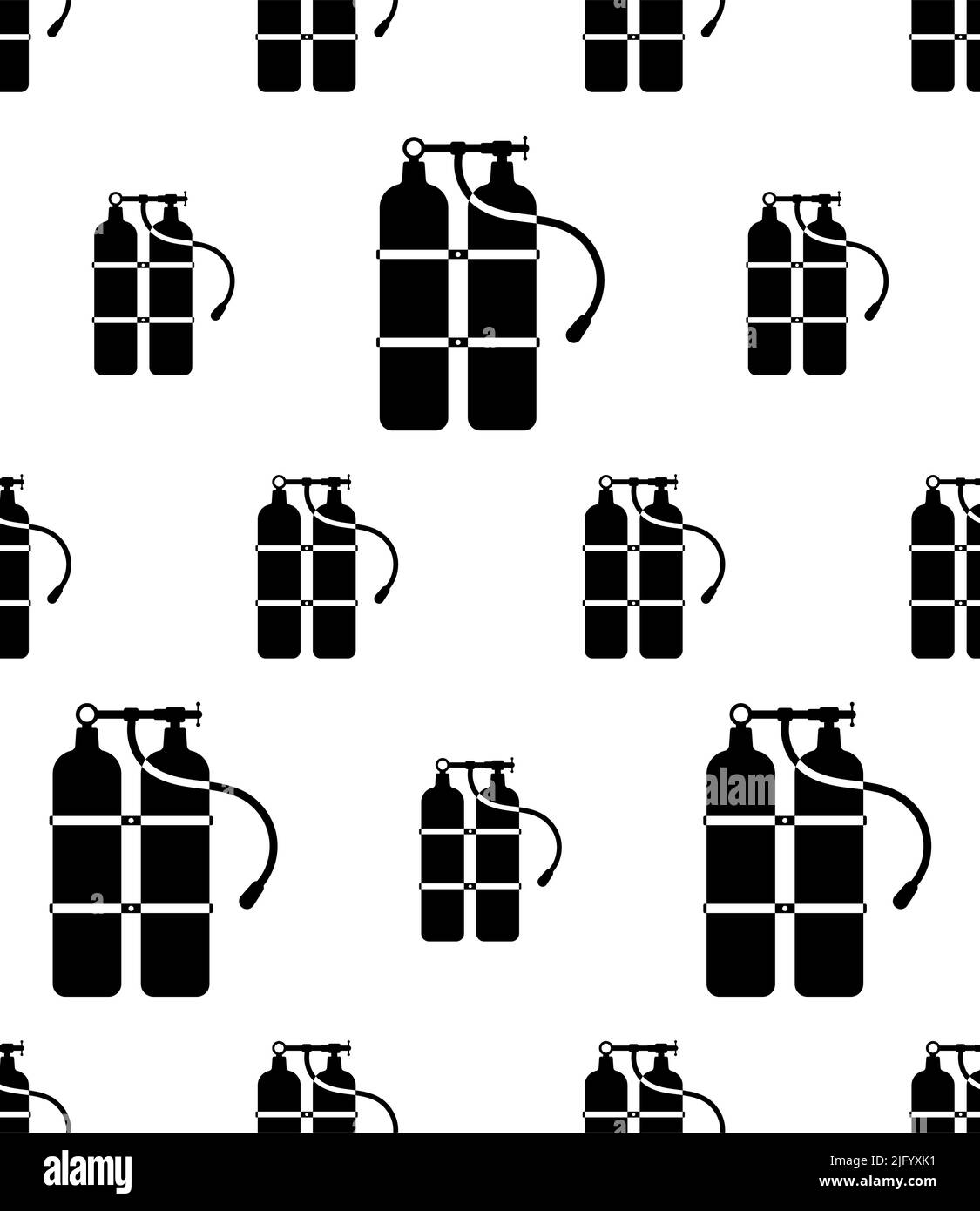 Oxygen Tank Icon Seamless Pattern, Oxygen Storage Vessel Cylinder ...
