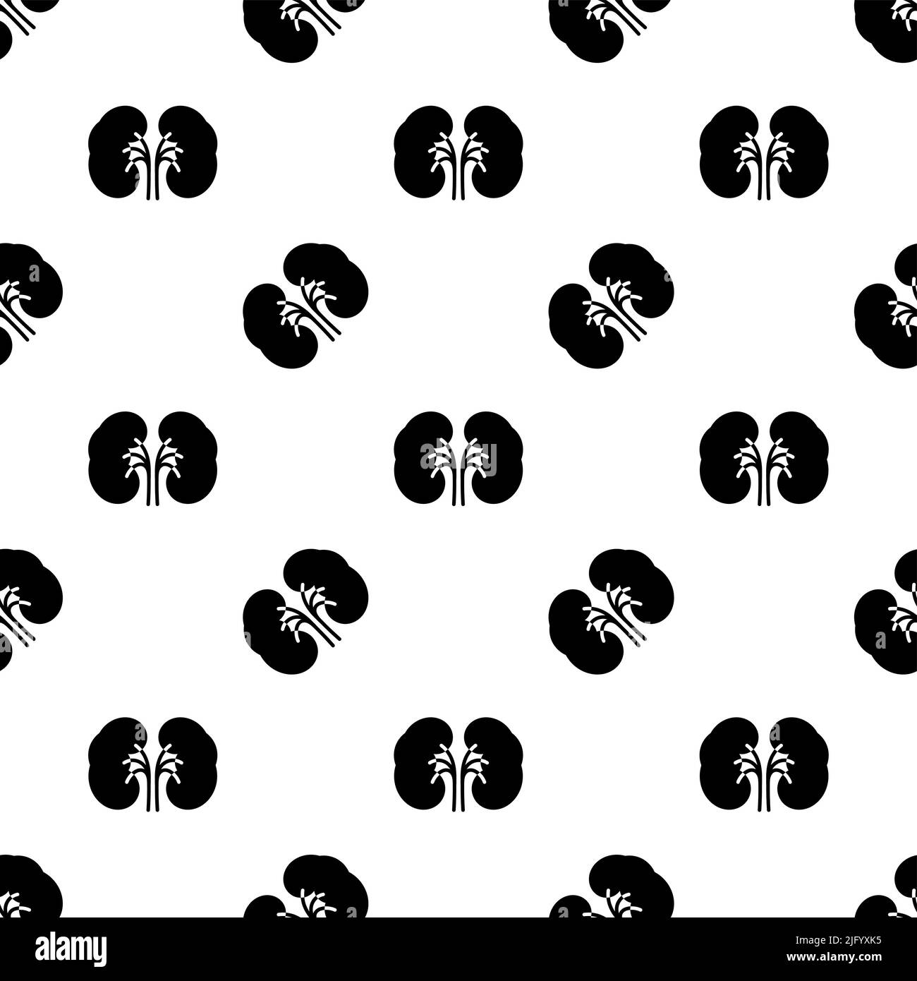 Kidney Icon Seamless Pattern, Bean-Shaped Organs Human Kidney Vector Art Illustration Stock ...