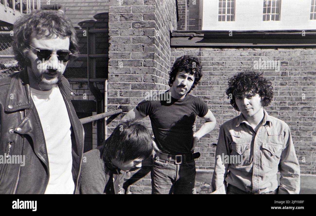 FLEETWOOD MAC UK rock group on top of a building in Oxford Street ...