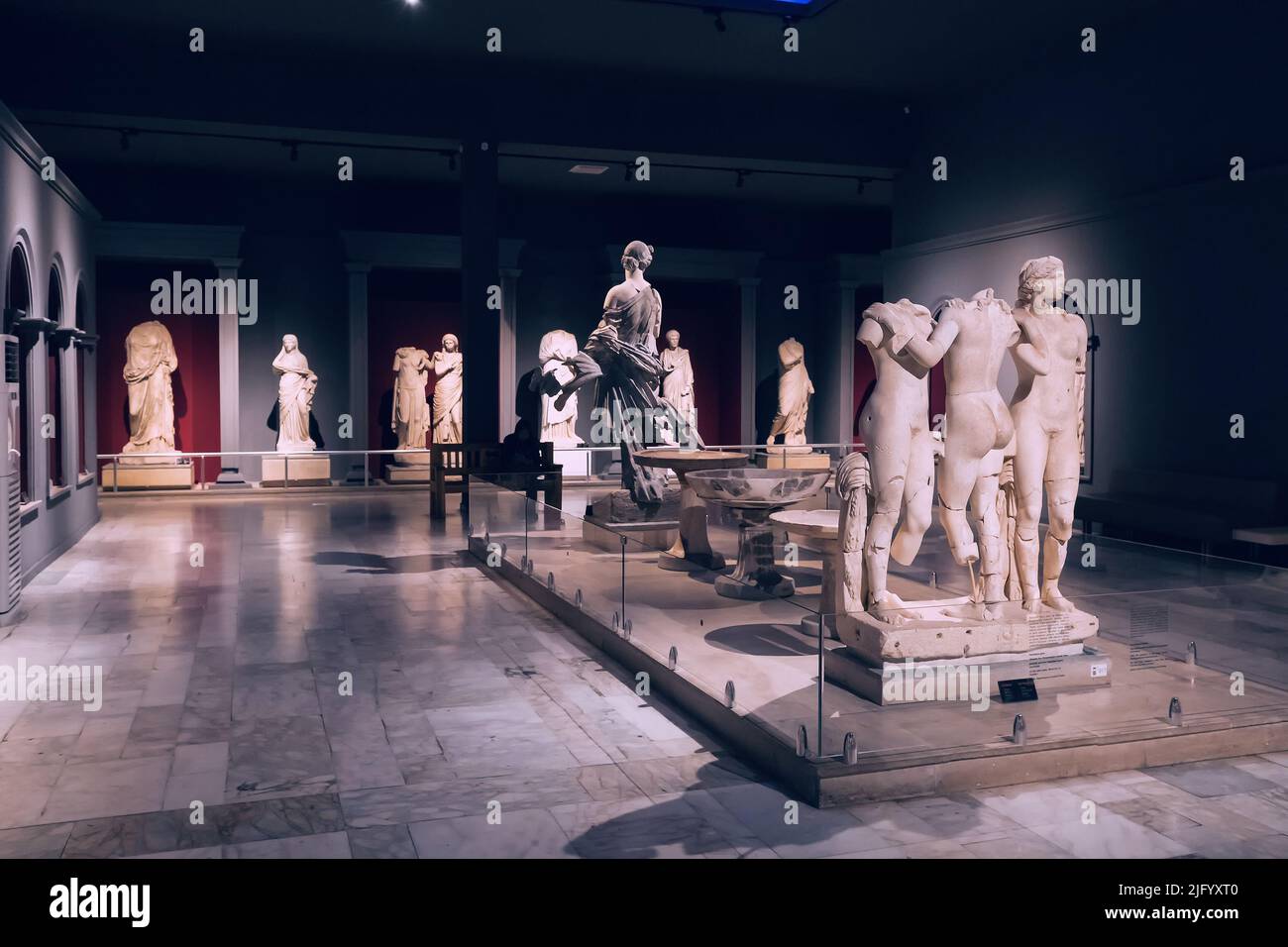 28 May 2022, Antalya, Turkey: Majestic Greek antique statue of the ...