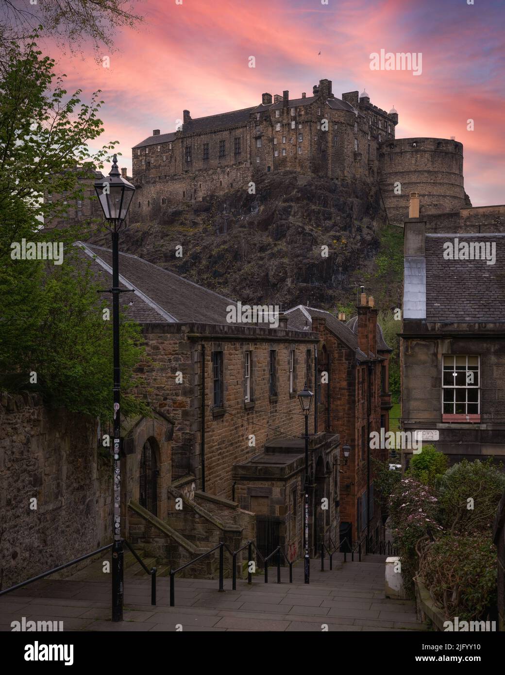 Edinburgh Castle sunset, UNESCO World Heritage Site, Edinburgh, Lothian ...
