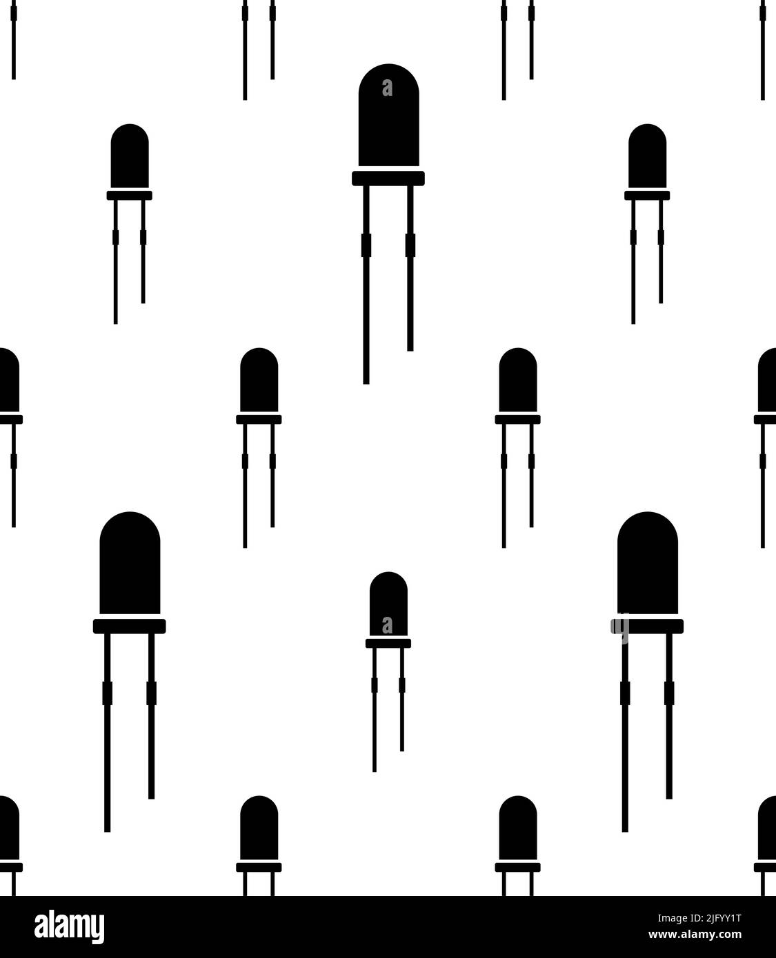 Led Icon Seamless Pattern, Light Emitting Diode Vector Art Illustration ...