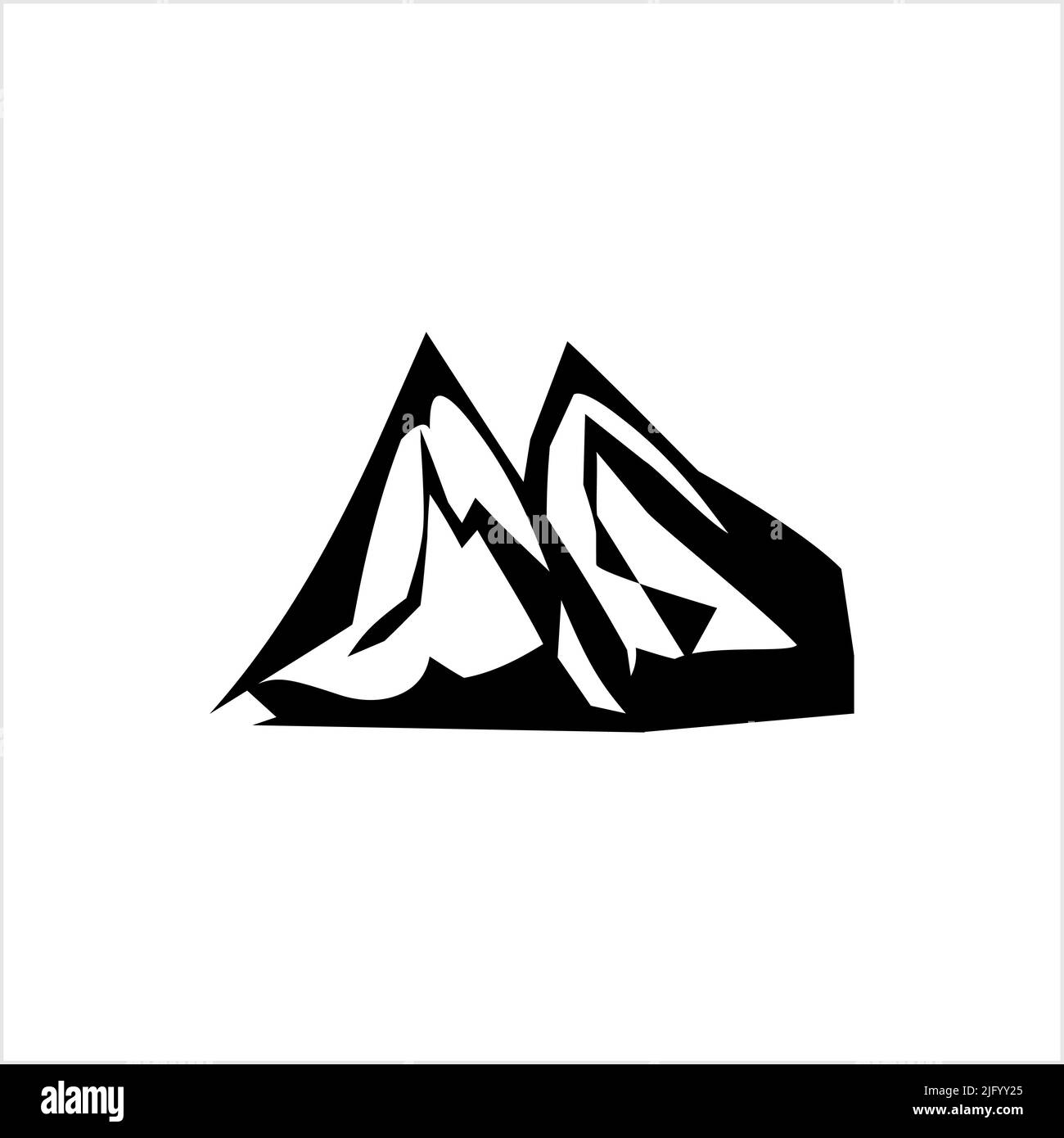 Mountain Icon, Raised Landform Vector Art Illustration Stock Vector ...