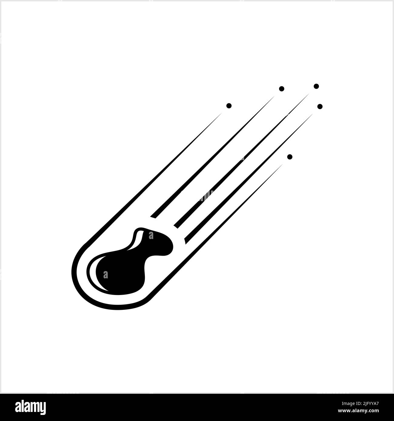 Meteorite Icon, Solid Piece Of Debris From Outer Space Vector Art ...