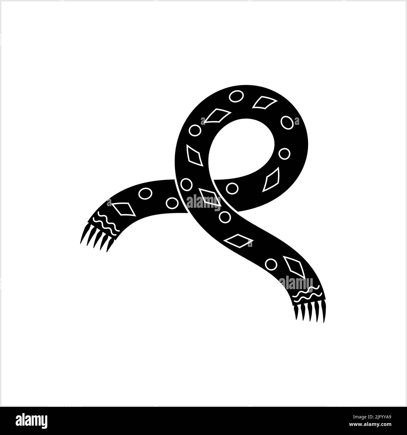 Scarf Icon, Piece Of Fabric Worn Around The Neck Vector Art ...