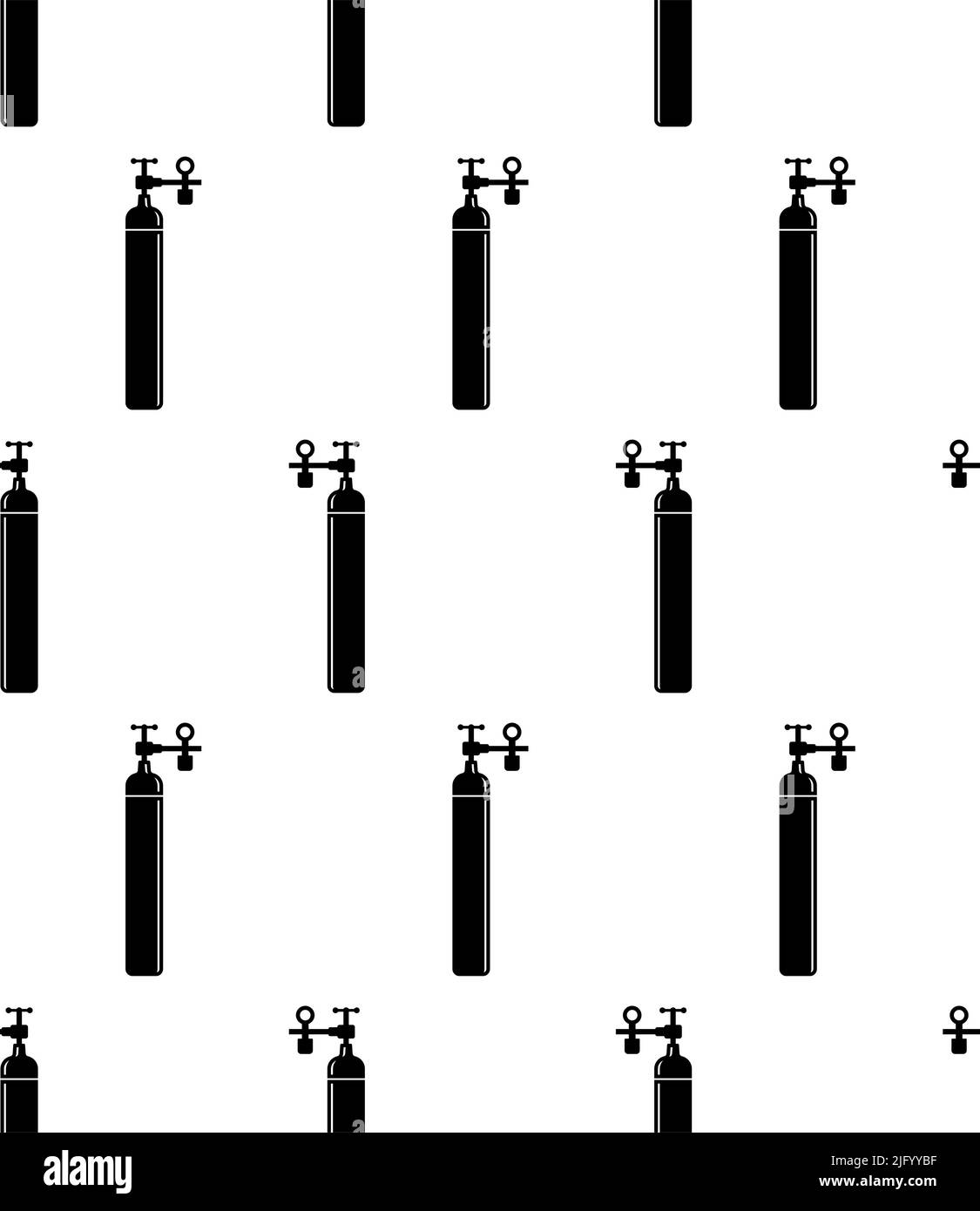 Oxygen Tank Icon Seamless Pattern, Oxygen Storage Vessel Cylinder ...