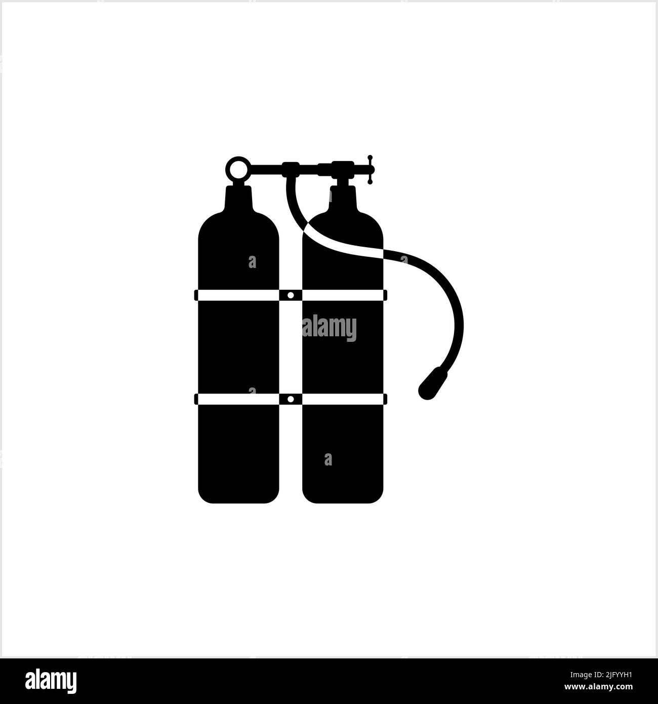 Oxygen Tank Icon, Oxygen Storage Vessel Cylinder Vector Art ...