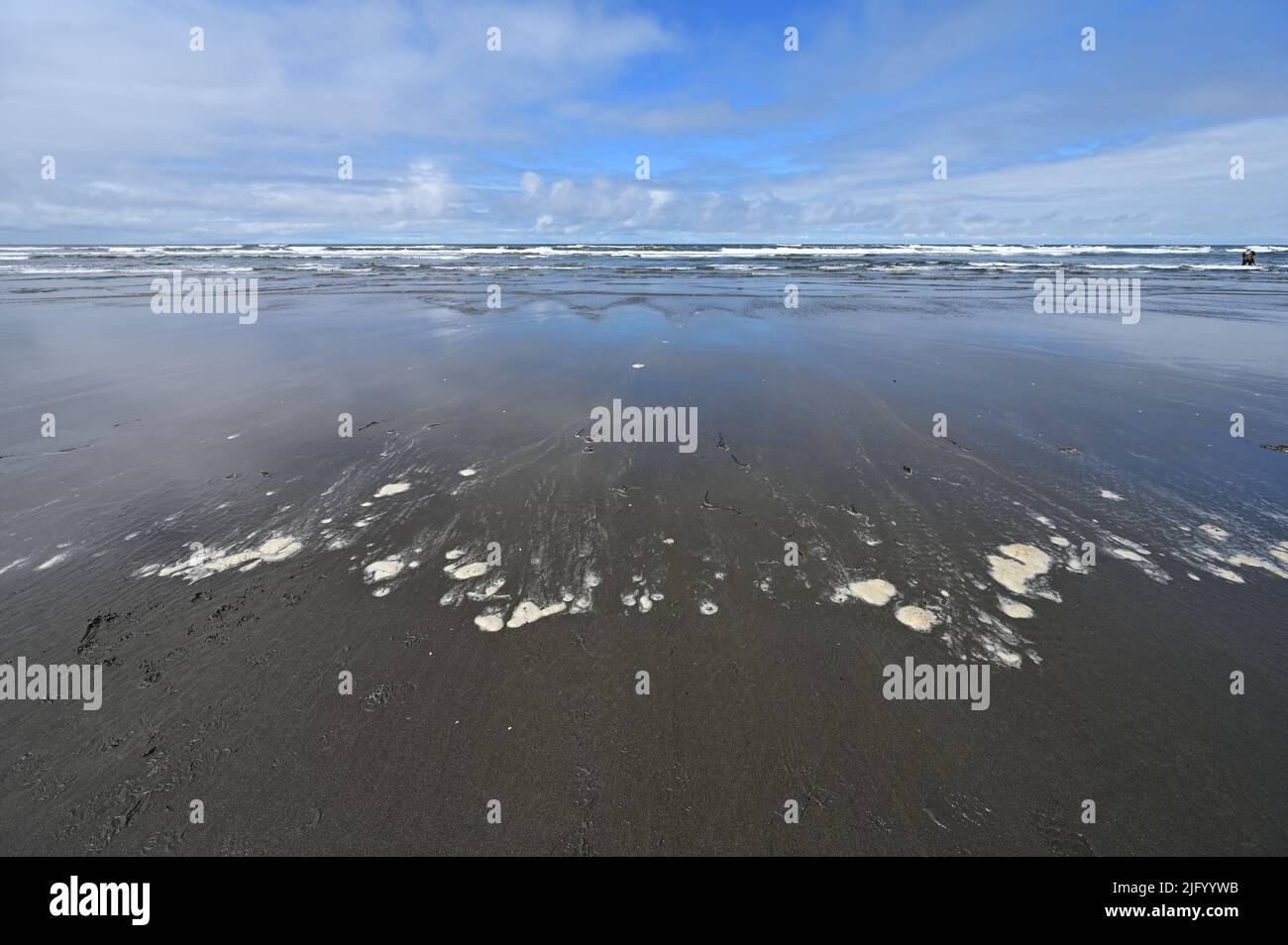 The beach at Ocean Shores in Washington State in Summertime Stock Photo ...