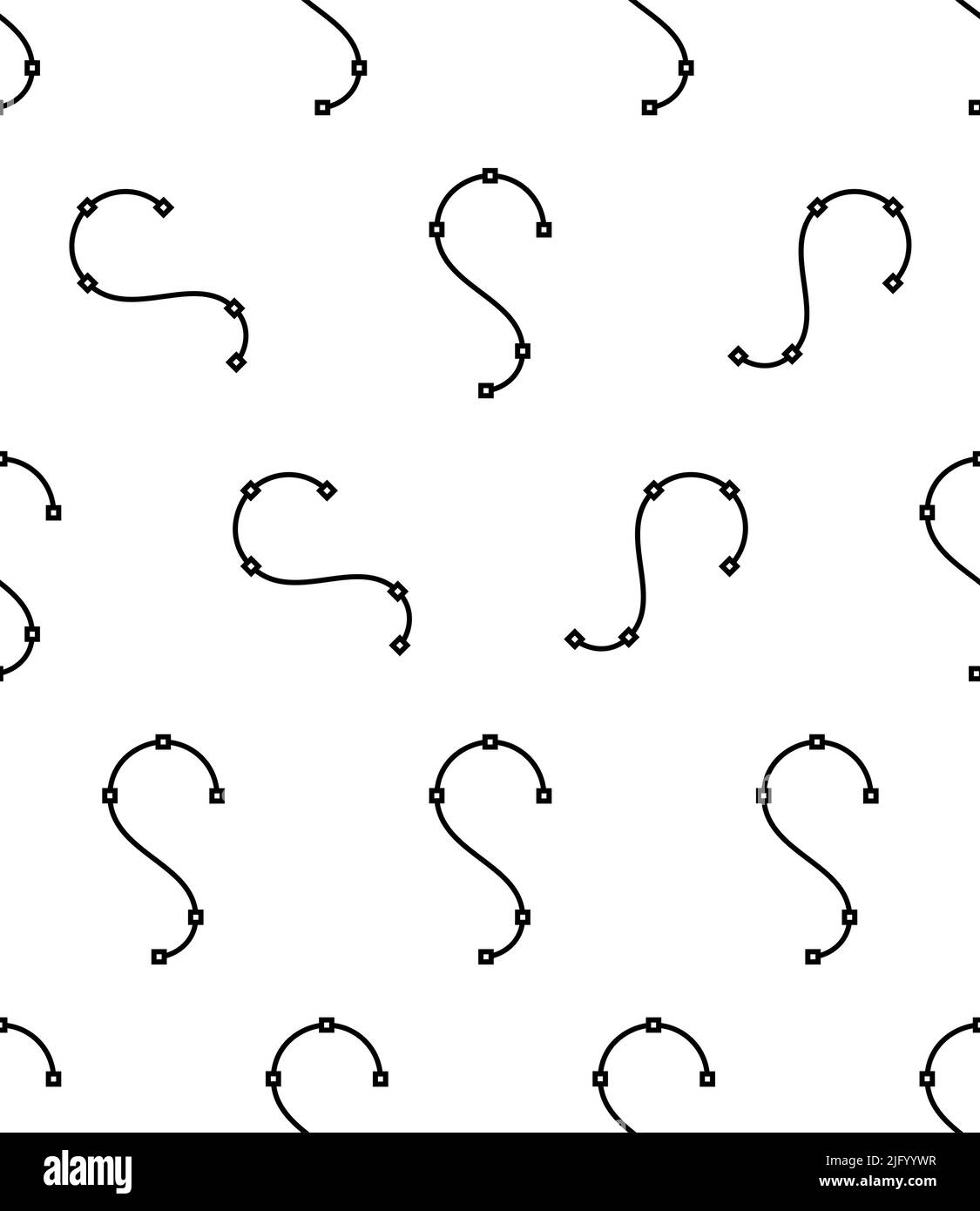Spline Icon Seamless Pattern, Geometric Mathematics Drawing Icon Vector ...