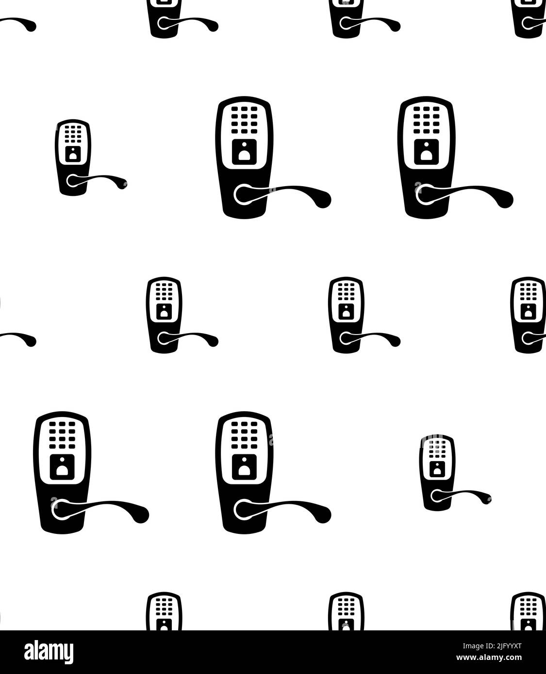 Smart Door Lock Icon Seamless Pattern, Smart Key Pad Security Door Lock ...