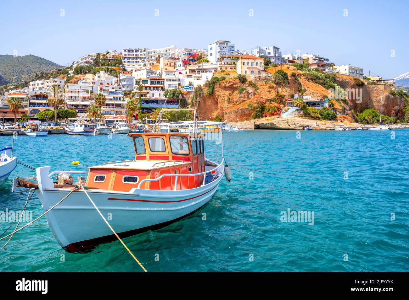 Marina of Agia Galini, Crete, Greece Stock Photo - Alamy