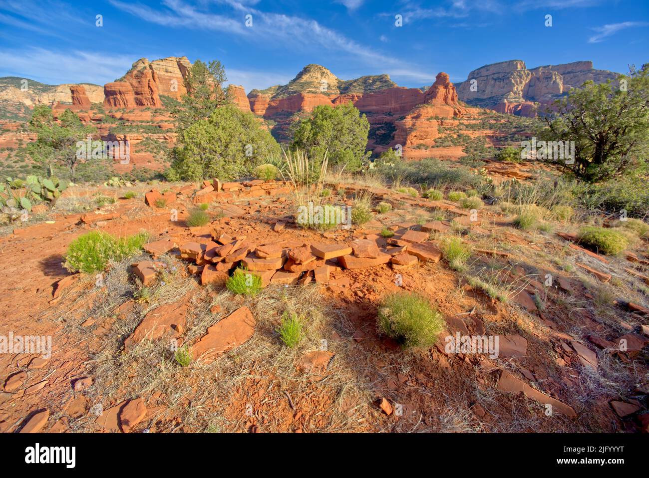 The remains of an ancient Indian Kiva on Mescal Mountain in Sedona ...